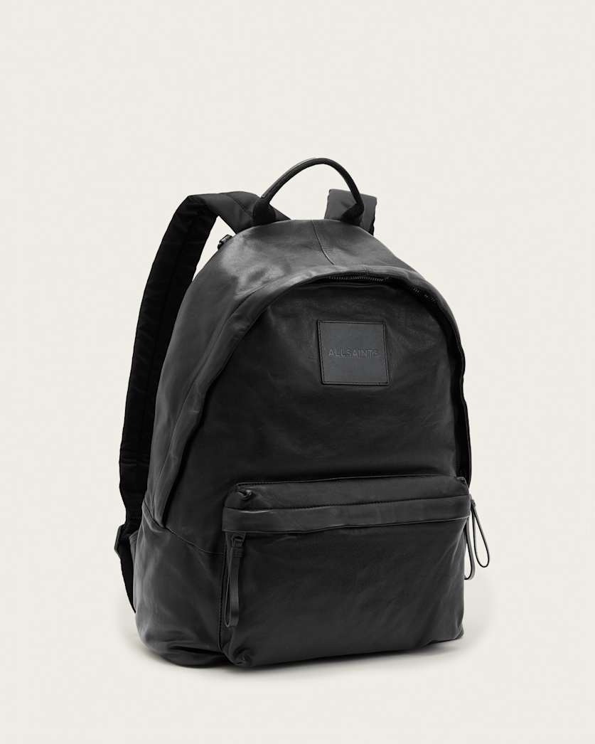 Carabiner Embossed Leather Backpack Black | ALLSAINTS